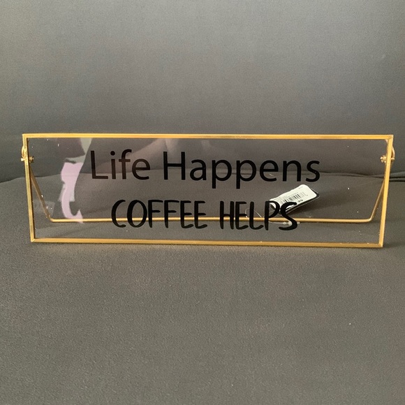 Accents | Brass And Glass Desk Sign | Poshmark